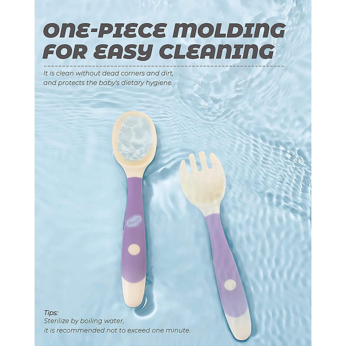 6 Pcs Silicone Baby Spoons Self feeding 6+ Months, Baby Spoons First Stage with Bendable Handle, Cucharas para Bebes, Infant Spoons