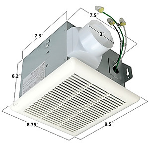 Harrier Hardware Very Quiet Bathroom Exhaust Ventilation Fan 70 CFM, 2.0 Sone