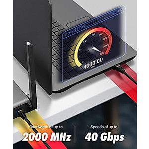 Ultra Clarity Cables Cat 8 Ethernet Cable 3 FT [2 Pack], High Speed 40 Gbps 2000Mhz Internet LAN Cable with Gold Plated RJ45 Connector, Weatherproof Ethernet Cord for Router, PC, PS5, Xbox - Black