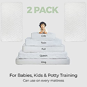 Toddler Mattress Pads - 2 Pack XL Potty Training Pads for Toddler, Waterproof Crib Mattress Protector Pad, Over The Sheet Pee Pad for Bedwetting, 52" x 28" Washable, Reusable, Leakproof