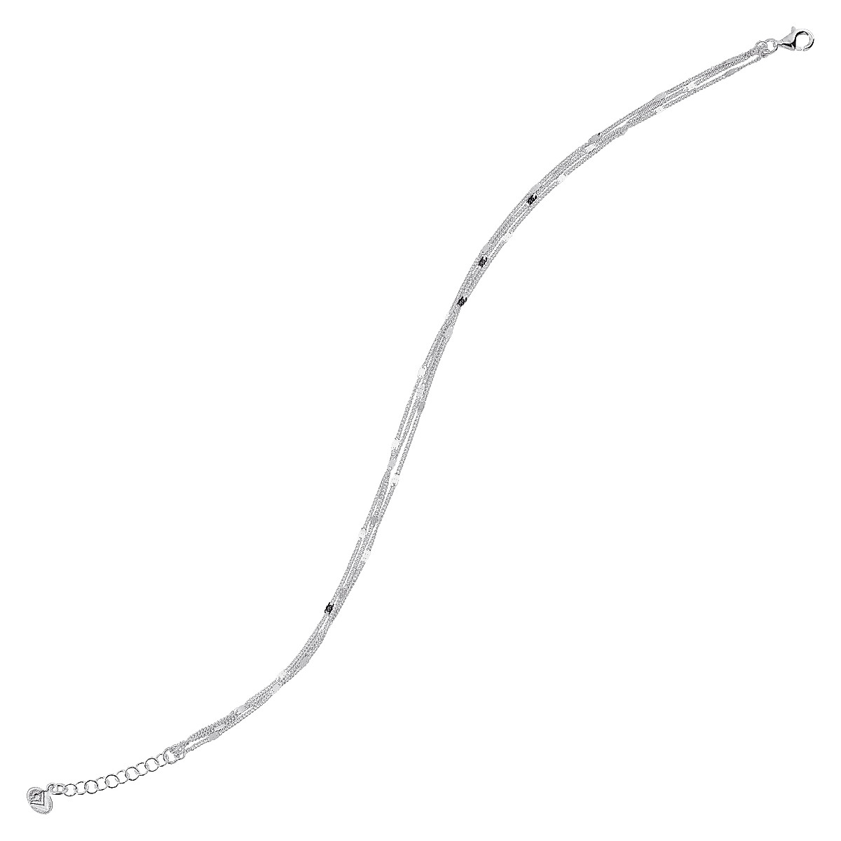 Silpada .925 Sterling Silver Anklet, Ankle Bracelet for Women, Jewelry Gift Idea, 'Triple Your Luck', 9" + 1"