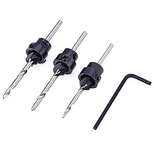 GORCHEN Countersink Drill Bit Kit Set Woodworking Screw Hole Cutter Assortment Quick Change Adjustable Depth