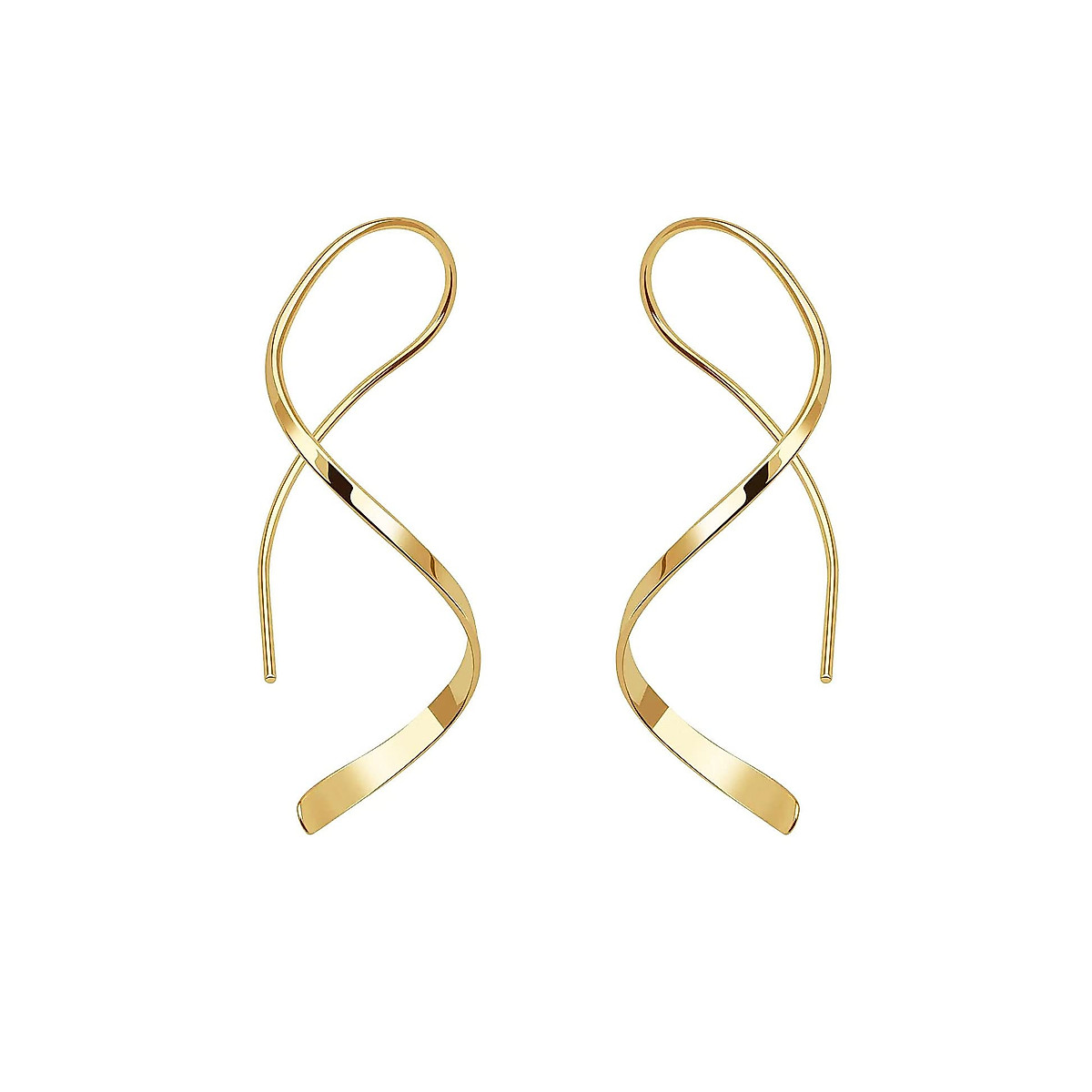Gold Wire Chic Hoop Earrings for Women Girls