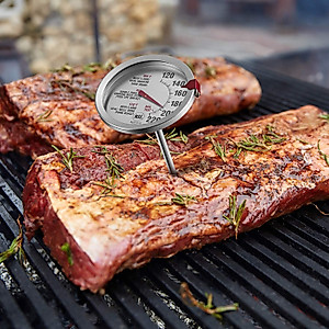 ANNSEA SINARDO Meat Thermometer for Oven T731, BBQ Thermometer, Oven Safe, Large 2.5-Inch Easy-Read Face, Stainless Steel Stem and Housing