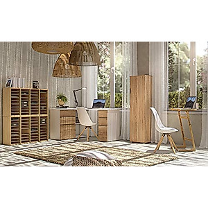 Safco Products Wood Adjustable Literature Organizer – 36 Compartment, Medium Oak – for Home, Office, Classroom & Craftrooms – Durable Construction and Removable Shelves – Stackable – Light Brown