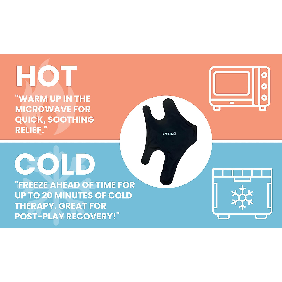 Labra Dog Canine K9 Hot Cold Ice Heat Therapy Knee Wrap for ACL MCL CCL Patella Injuries Sprain Strain Arthritis Senior Dog