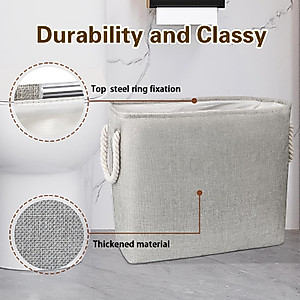 RvioMuqo Large Toilet Paper Storage Basket - Free Standing Holder for Mega Rolls, Bathroom Accessories Organizer, Grey, 1 Pack