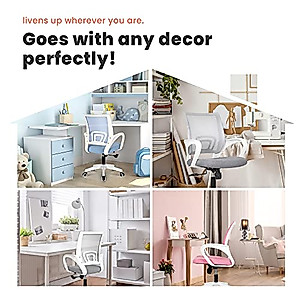 NEO CHAIR Office Computer Desk Chair Gaming-Ergonomic Mid Back Cushion Lumbar Support with Wheels Comfortable Blue Mesh Racing Seat Adjustable Swivel Rolling Home Executive (Pink)