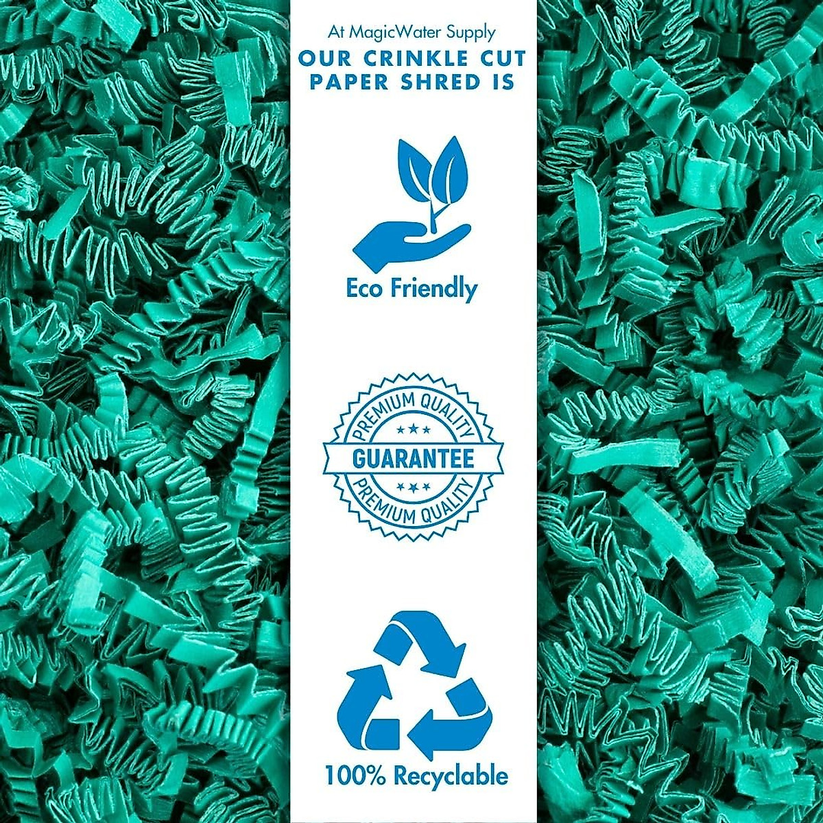 MagicWater Supply Crinkle Cut Paper Shred Filler (2 LB) for Gift Wrapping & Basket Filling - Teal