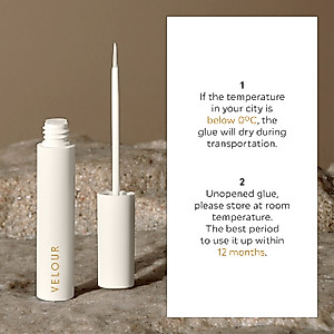 Velour Strong Eyelash Glue – Super Hold Vegan Lash Adhesive, Brush on Applicator – Premium, Latex-Free Individual Bond for Strip Eyelash Extensions, False Lashes (White)