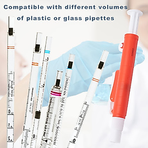 ONiLAB Pipette Pump，Set of 3 Lab Pipettes, 2ml Blue, 10ml Green, 25ml Red, Fit Plastic or Glass Pipettes…