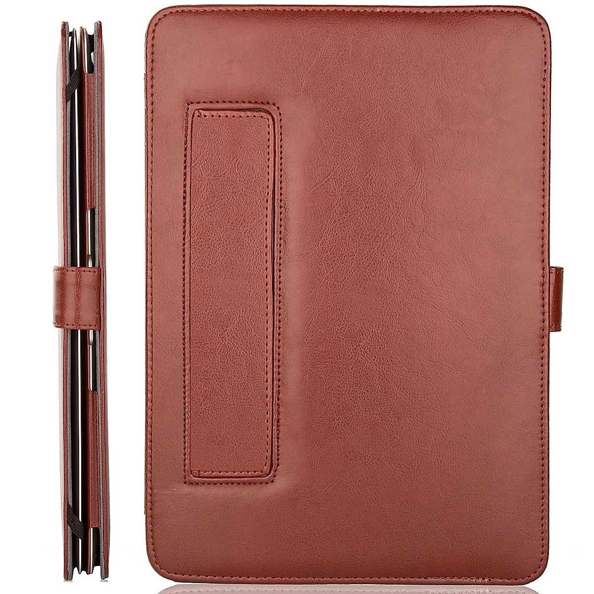 MOSISO Compatible with MacBook Air 13 inch Case A1369 A1466 Older Version 2010-2017 Release, PU Leather Case Portfolio Protective Stand Cover Sleeve, Brown