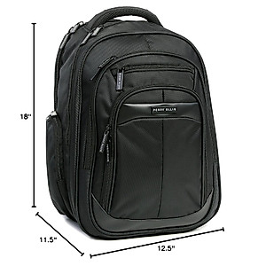 Perry Ellis M140 Business Laptop Backpack, Black, One Size