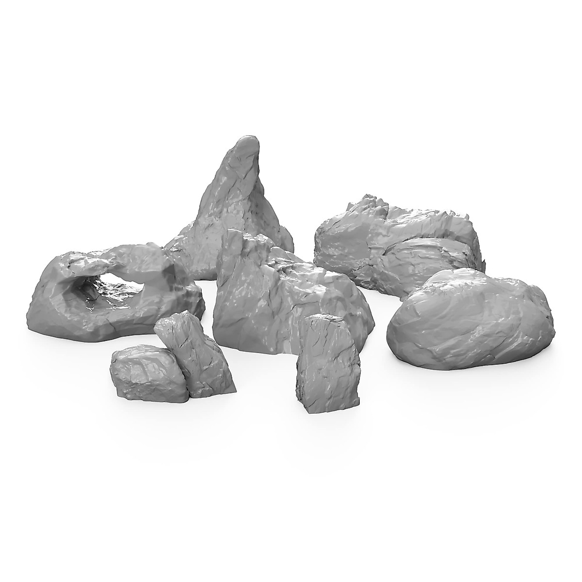 3DEGOS Stone Boulder Rock Set DND Terrain 28mm for Dungeons and Dragons, D&D, Pathfinder, Warhammer 40k, RPG, Miniatures, Age of Sigmar, Tabletop, D and D, Dungeons and Dragons Gifts