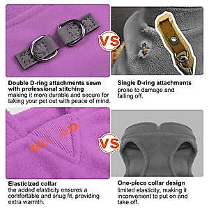 BEAUTYZOO Dog Fleece Vest Sweater Winter Jacket for Small and Medium Dogs with D-Ring Leash Cold Weather Coat Hoodie for XS S M Dogs Boy or Girls