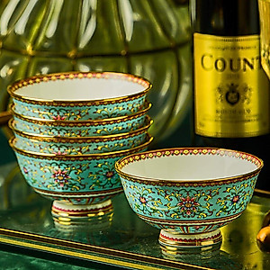 Porcelain Dinner Set Kitchen Tableware Set,Ceramics Dinnerware Set, 50 Pieces Bone China Plates and Bowls Sets for Family Gathering - High-Grade Enamel Dinner Set with Fruit Dish