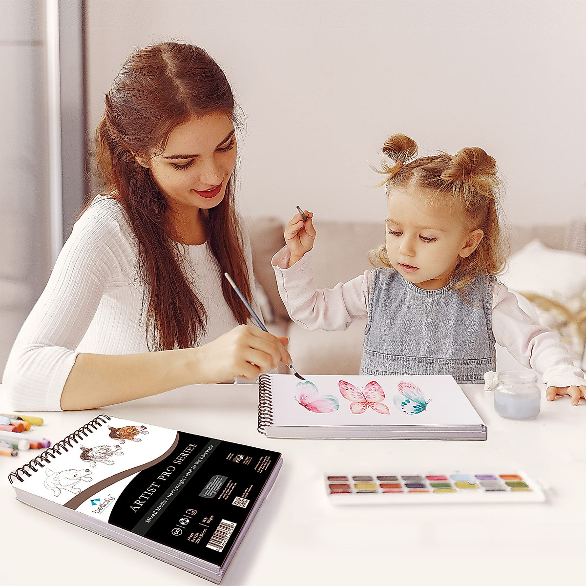 Bellofy Multimedia Sketchbook 100 Sheets | Mixed Media Paper for Drawing & Painting | Drawing Paper for Artists, Beginners & Kids | Sketchbook Mixed Media for Acrylic, Watercolor, Graphite & More