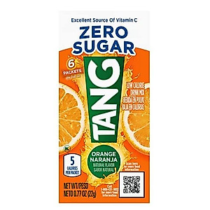 Tang Zero Sugar On the Go Packets, 6 ct. Packs - Six Boxes with JEM RETAIL Magnet - Redesigned Packaging with Less Waste