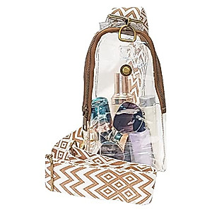 Clear Crossbody Bag Stadium Approved Clear Bag， PVC Crossbody Backpack with Adjustable, for Sports Concert Prom Party Present