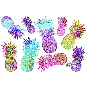 Tervis Watercolor Pineapples Triple Walled Insulated Tumbler Travel Cup Keeps Drinks Cold & Hot, 30oz Legacy, Stainless Steel