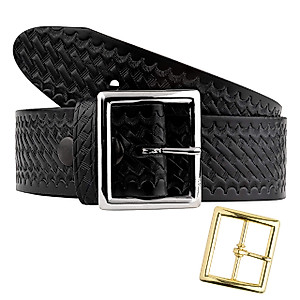 Perfect Fit Leather Basket Weave 1.75 Garrison Belt, Tactical First Response Police & Security, Black