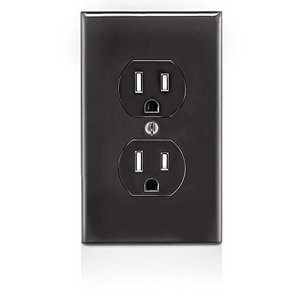 Leviton T5320-E 15 Amp, 125 Volt, Tamper Resistant, Duplex Receptacle, Residential Grade, Grounding, Black