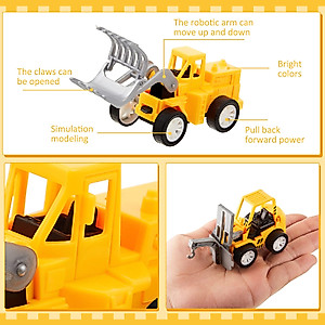 Sosation 36 Pcs Construction Engineering Trucks Small Digger Truck Toys Pull Back Vehicles Mini Excavator Toys Car Set for Kids Birthday Party Favors Boys Girls Gifts Cake Stocking Stuffers