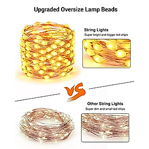 Flacchi Solar Fairy Lights Outdoor Waterproof - 2 Pack 39 ft 100 LED 8 Modes Solar String Lights for Patio Garden Yard Party Wedding Warm White