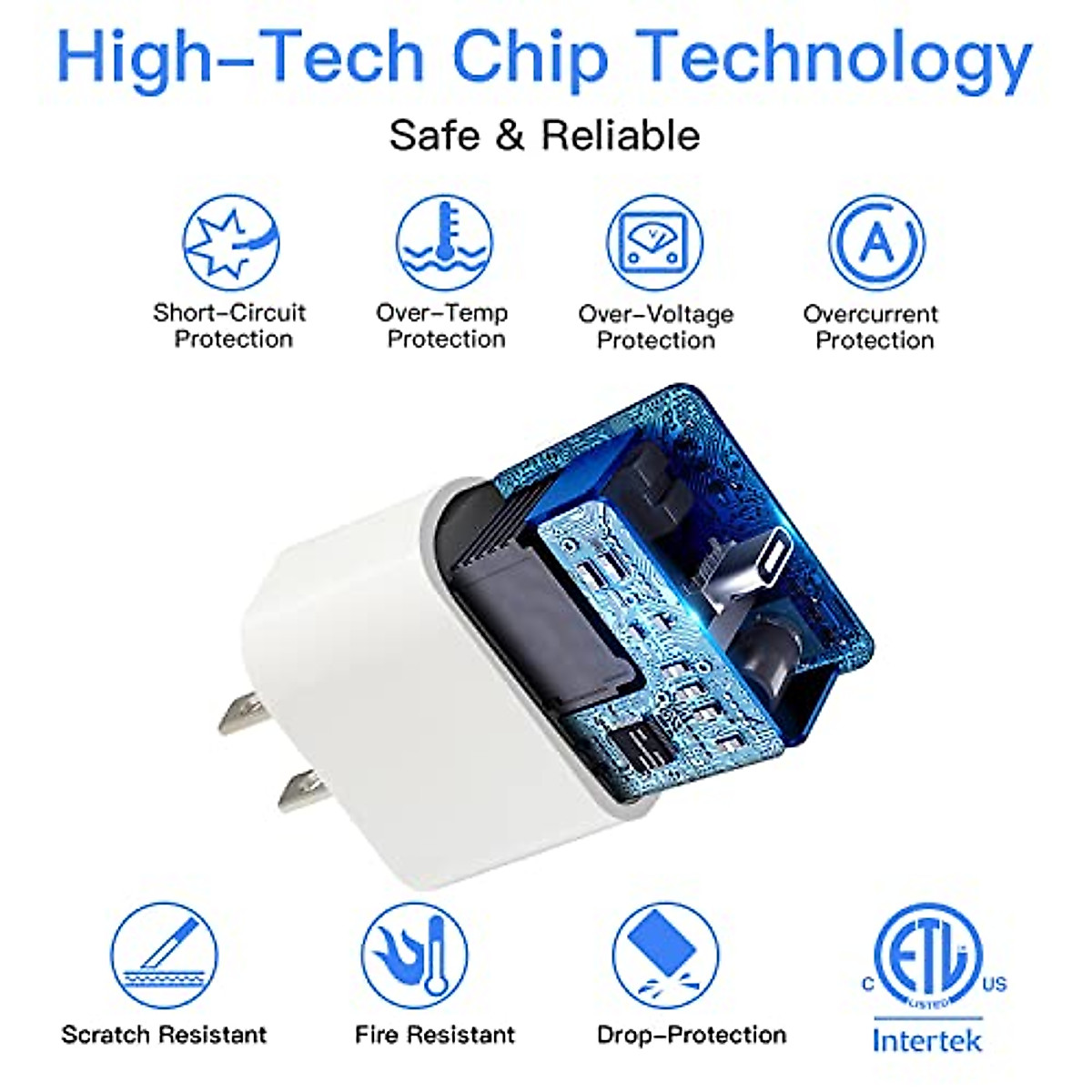 [MFi Certified] iPhone 14 13 12 11 Fast Charger, 2Pack 20W PD Type C Wall Charger Block with 6FT USB-C to Lightning Cables Compatible with iPhone 14/13/ 12/11/ XS/XR/X/ 8 Plus/iPad,White