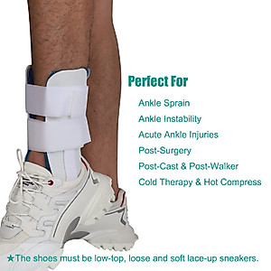 KOMZER Ankle Brace Stirrup Ankle Splint Stabilizer Support for Sprains, Tendonitis, Reduce Ankle Swelling and Inflammation, Injury Protection and Arthritis Pain (Gel Pads) Reduce Ankle Swelling