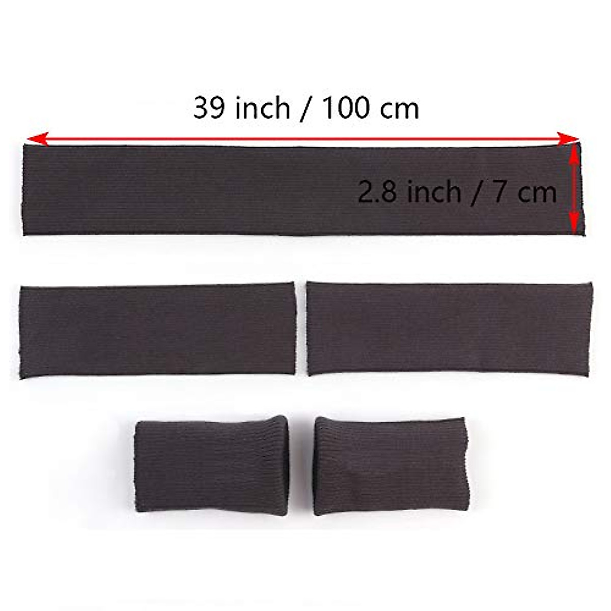 Tong Gu Tubular Knit Rib Cuff 39" x 2.8" Ribbed Trims Fabric for Sweater Jacket Coat Sewing DIY (Light Gray, 39“ x 2.8")