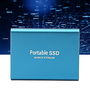 External Hard Drive, Portable Hard Drive SSD Storage Type C for PC, Desktop, Laptop, Compatible for OS X, for Windows 10 8 7 XP, for Linux(Blue 128GB)