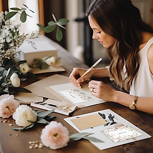 SLAPAFLIFE Floral Thank You Cards with Envelopes, 48 Pack - 4x6 Inches, Perfect for Baby Shower, Wedding, Graduation, and Other Occasions