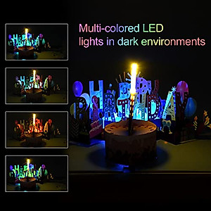 LZSNBPLUS Birthday Card,Musical Birthday Cards, Pink Cake Birthday Card,Blowable Candle Birthday Card,3D Pop up Birthday Card with LED Light Candle,Funny Happy Birthday Card for Kids,Women and Men