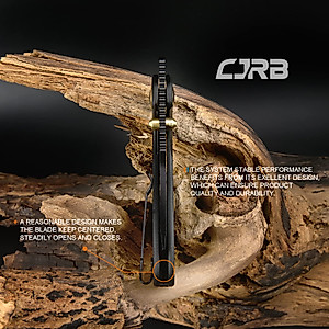 CJRB Folding Pocket Knife Maileah Tactical Knife with AR-RPM9 Powder Steel Balde and G10 Small Tactical Pocket Knife EDC for outdoor survival hunting camping J1918 (Black Blade/Black Handle)