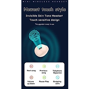 SZHTFX Invisible Earbuds Small Mini Wireless Bluetooth Earpiece Phone Discreet Earbud for Music, Home, Work