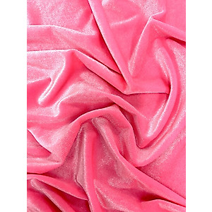 Princess Candy Pink Polyester Spandex Stretch Velvet Fabric for Bows, Top Knots, Head Wraps, Clothes, Costumes, Crafts - NewFabricsDaily