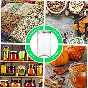 Cabilock 4pcs Plastic Cereal Storage Container Plastic Food Storage Container Tank Food Storage Jar with Lid for Loose Tea Sugar Dry Grains Food Coffee Bean 10cm