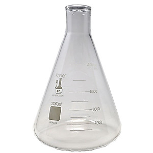 10000ml Narrow Mouth Erlenmeyer Flask, 3.3 Borosilicate Glass, Karter Scientific (Single)