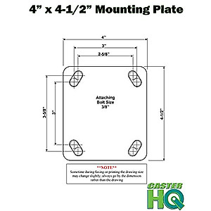 5" x 2" Heavy Duty Swivel Caster Set of 4 - Red Polyurethane on Steel Core with Brakes - 4,400 lbs Per Set of 4 - Toolbox Casters - CasterHQ