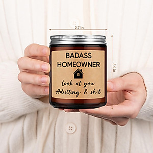 LEADO Badass Homeowner Candle - Housewarming Gifts for New House, Housewarming Gifts, House Warming Gifts, New Home Gifts for Home, First Home - Funny Housewarming Gifts for Women, Men, Friends