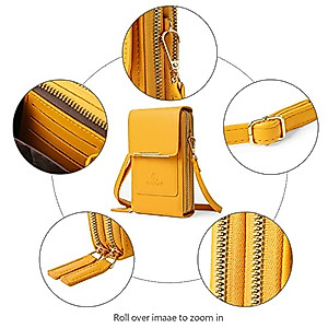 OCINAK Crossbody Cell Phone Purse, Shoulder Bag, Lightweight Mini Cell Phone Purse, Crossbody Phone Bags for Women (YELLOW)
