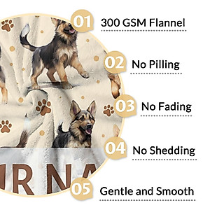 Personalized German Shepherd Blanket for Kids - 30x40 Inches Lap Size - Soft Fuzzy Cozy Blankets Gift - Orange Cute Throw Blanket for Couch, Living Room & Office
