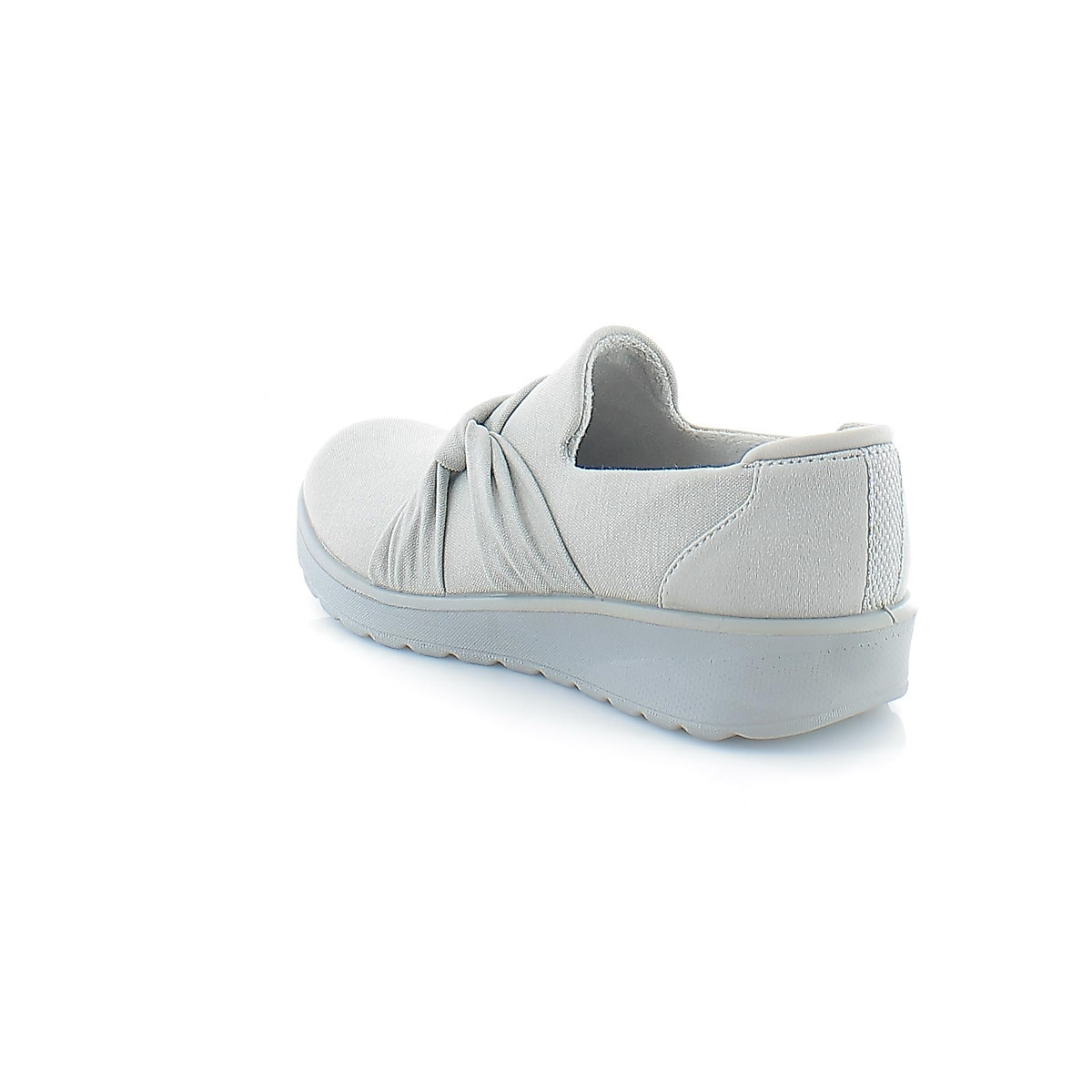 BZees Women's Glimmer Slip-Ons Loafer, Silver Smoke Shimmer, 7.5 Wide