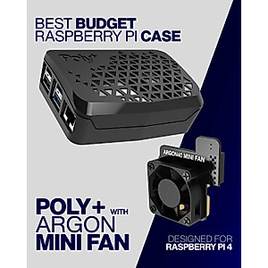 Argon Poly+ Case | Raspberry Pi 4 Plastic Case with PWM controllable Fan and Heatsink | Removable Top