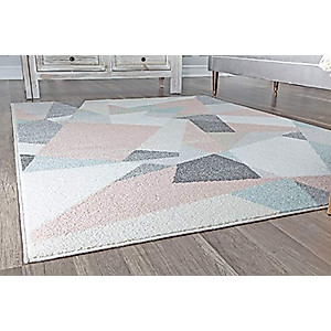 Rugs America Mika Collection MO60A Milkshake Contemporary Geometric Area Rug 5'0"x7'6"