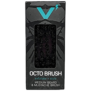 Volt Octo Beard Brush for Men - 100% Natural Pearwood and Real Boar Bristles - Medium Hardness - Untange and Combs - Men's Hair and Beard Styling Products