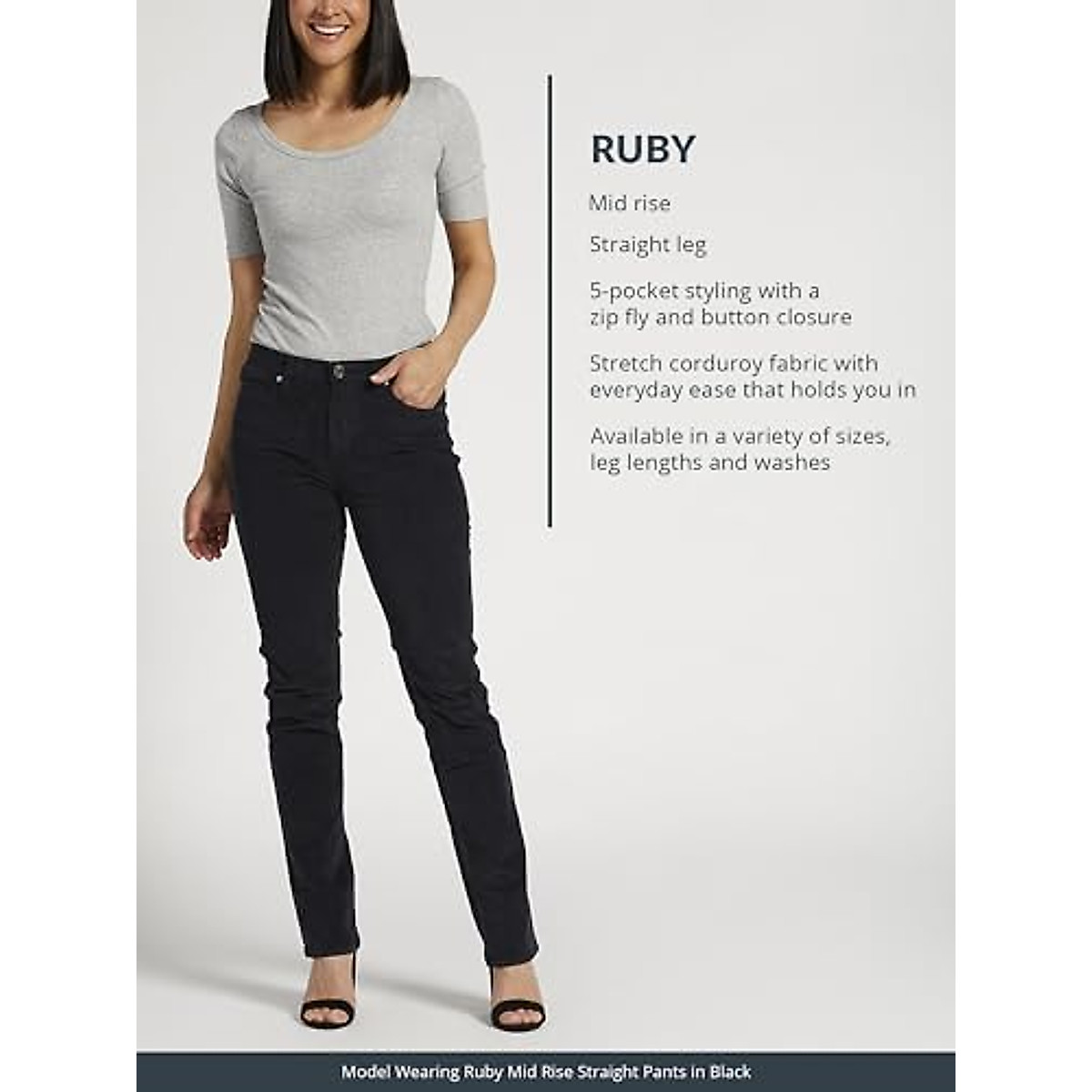 JAG Jeans Women's Ruby Mid Rise Straight Leg Pants, Beige, 14