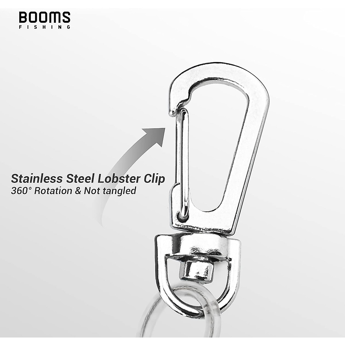 Booms Fishing T04 Fishing Lanyards 6pcs Pack Fishing Tool/Pole Safety Coil Lanyard Retractable Wire Inside TUP Cover