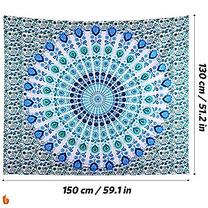Urbanstrive Not Fade Bohemian Tapestry, Wall Tapestry for bedroom Aesthetic Hippy Tapestries for Bedroom Beach Blanket Home Decor, Machine Washable (59x51 in)(150x130 cm)